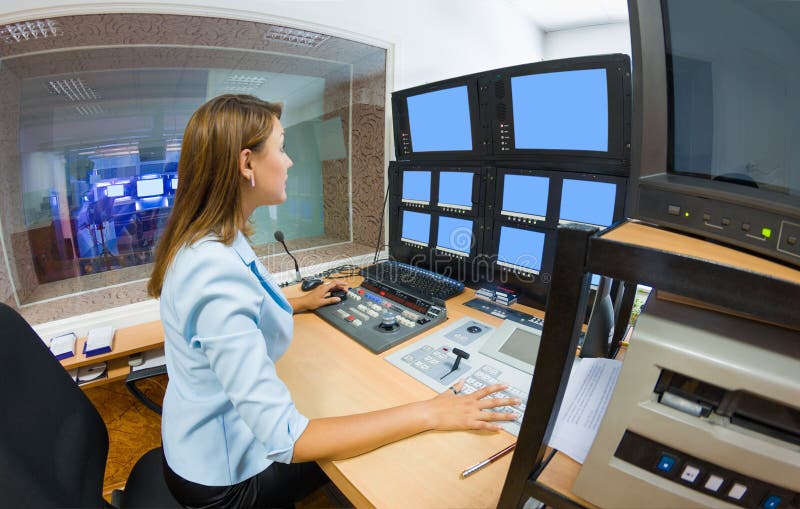 TV director at editor stock photo. Image of control, television - 11590770