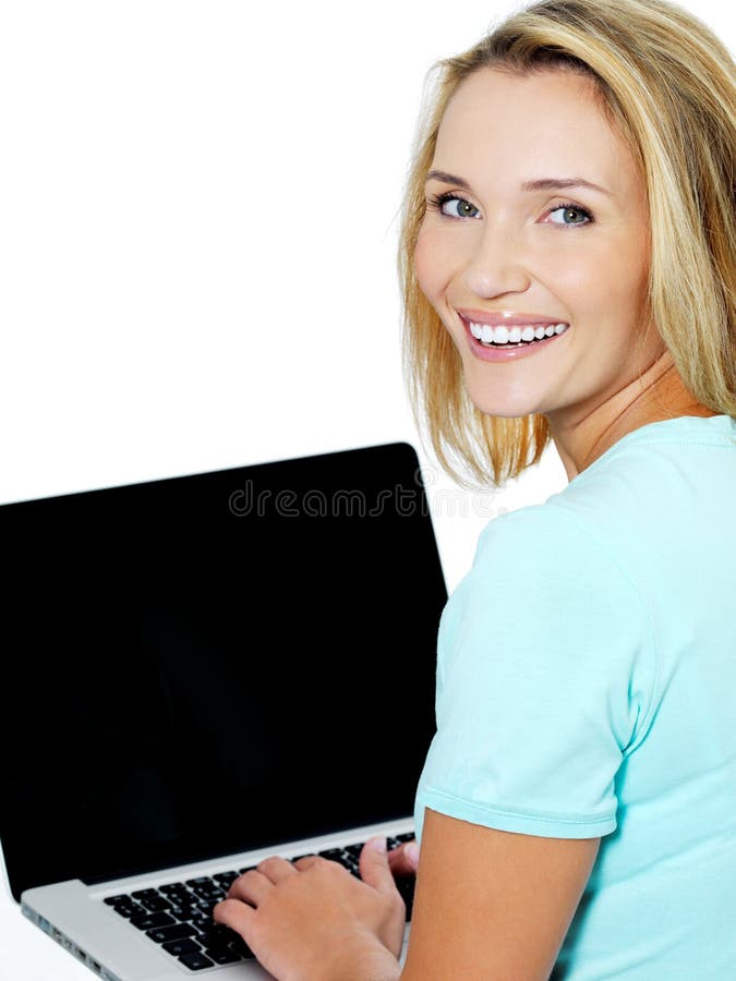 Young Woman Typing on the Laptop Stock Image - Image of successful ...