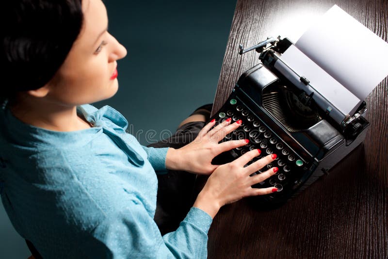 Antique Phone and Typewriter Stock Image - Image of machine ...