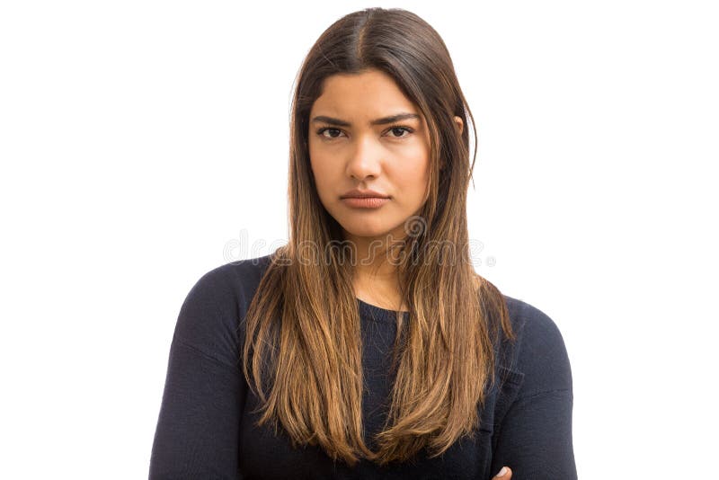 Displeased Woman in Studio stock photo. Image of anger - 143441256