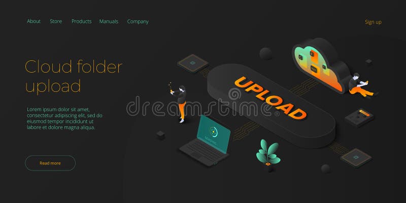 Uploading Documents from Laptop. Stock Illustration - Illustration of ...