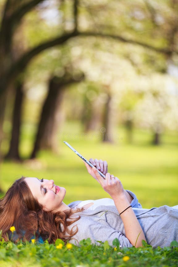 Young Woman Using Her Tablet Computer Stock Image - Image of personal ...
