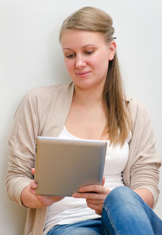 Young Woman Using Tablet Computer Stock Photo - Image of casual ...