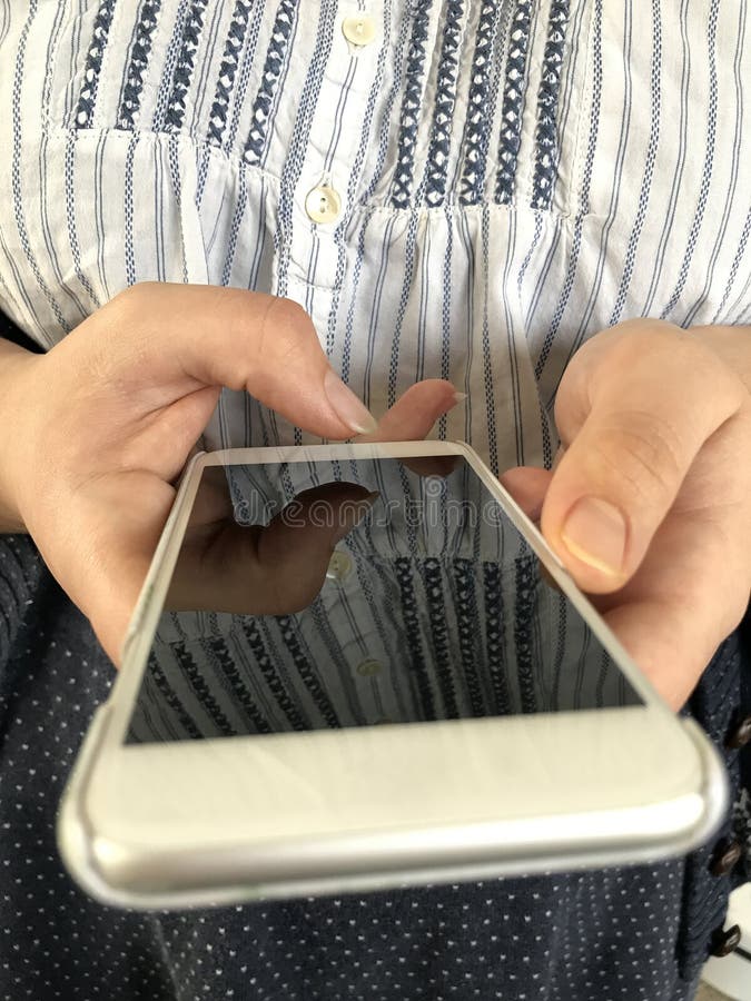 Smartphone in hands stock photo. Image of fingers, connectivity - 136896230