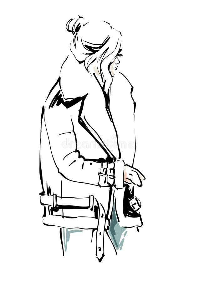 Young woman vector sketch stock illustration. Illustration of character ... Young woman vector sketch stock illustration. Illustration of character ...