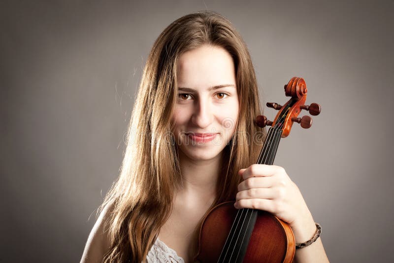 Young woman with violin stock photo. Image of arts, violin - 29286728