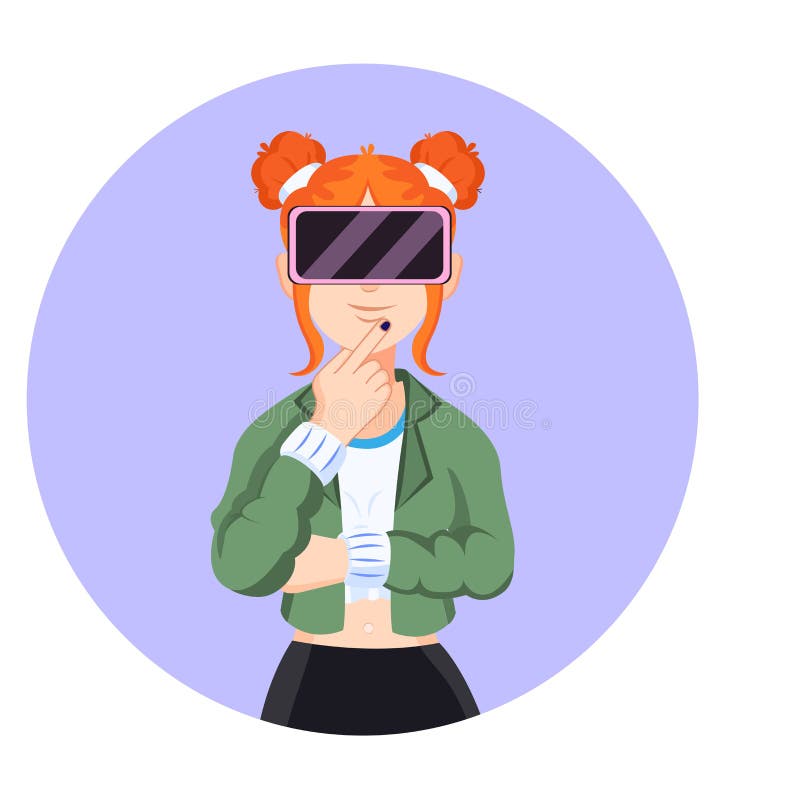 Young Woman Virtual Reality Glasses Game Simulator Vector Stock Vector ...