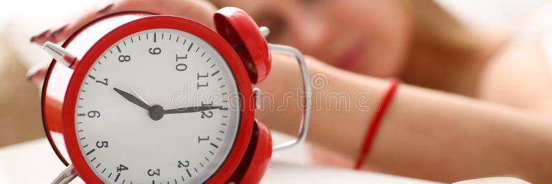 Young Woman Wakes Up from Morning Alarm Clock Stock Photo - Image of ... Young Woman Wakes Up from Morning Alarm Clock Stock Photo - Image of ...