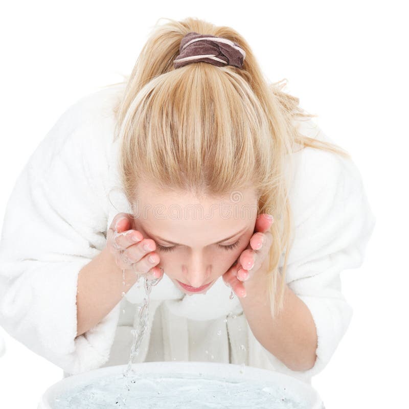 Young woman washing face stock photo. Image of bath, hygiene - 24698332