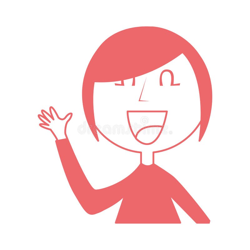 Young Woman Waving Avatar Character Stock Vector - Illustration of ...