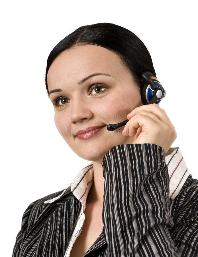 Young Woman Wearing a Headset Stock Image - Image of helpful, business ...