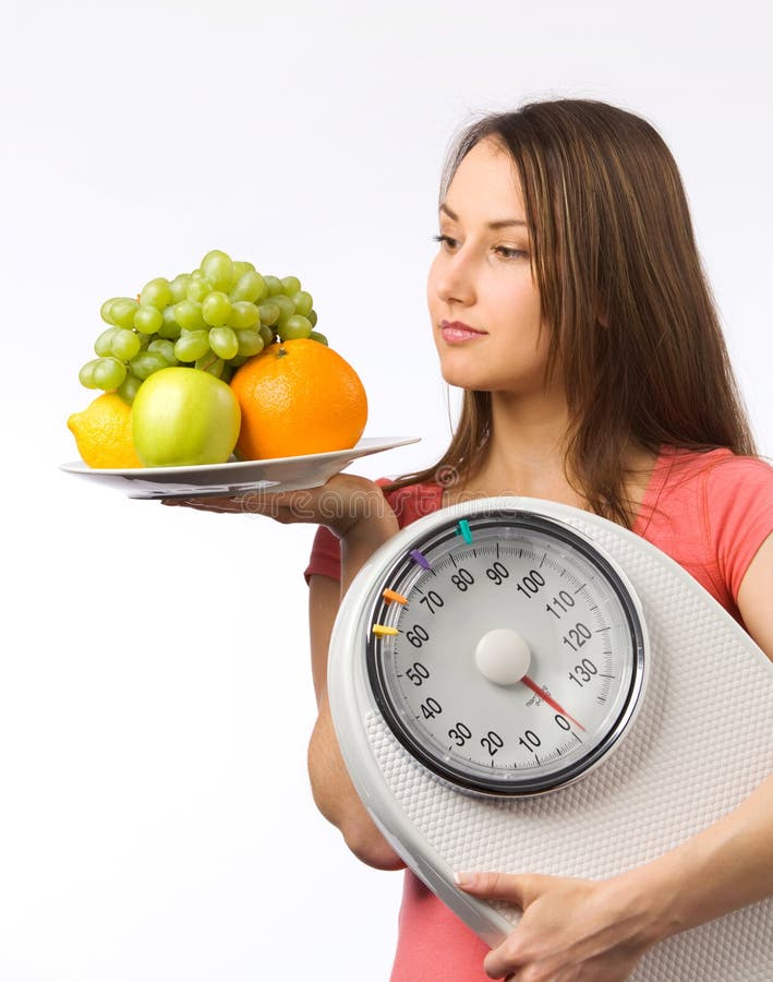 Young Woman with a Weight Scale Stock Image - Image of long, hand: 19737775