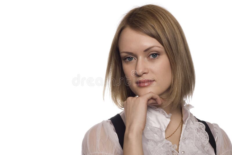 Young Woman on the White Background Stock Image - Image of girl ...