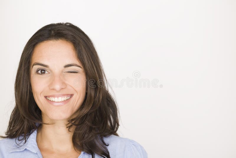 Young woman pointing stock photo. Image of woman, sign - 9332962