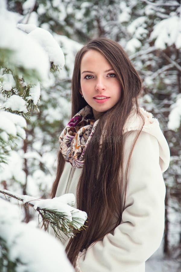 Young woman in winter stock image. Image of park, christmas - 35896017