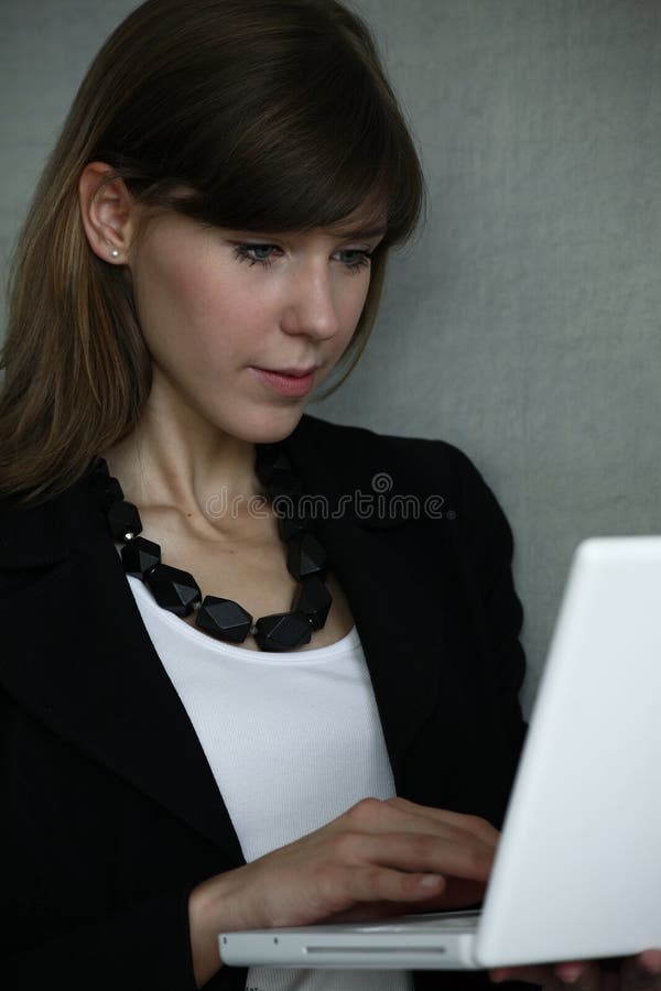 Young woman work stock photo. Image of jacket, woman, chain - 9340888