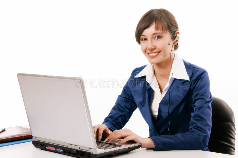 Young Woman Working with Compute Stock Image - Image of businesswoman ...