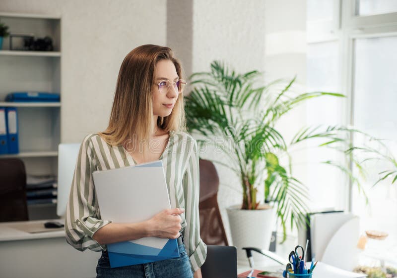 Young Woman Working on a Computer Stock Photo - Image of computer ...