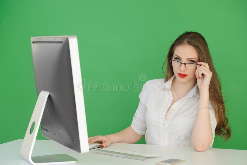 Woman Peering Over Glasses Stock Photos - Download 115 Royalty Free Photos