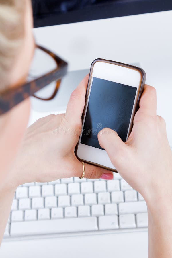 Young Woman Working from Home on the Computer and Talking on the Stock ...