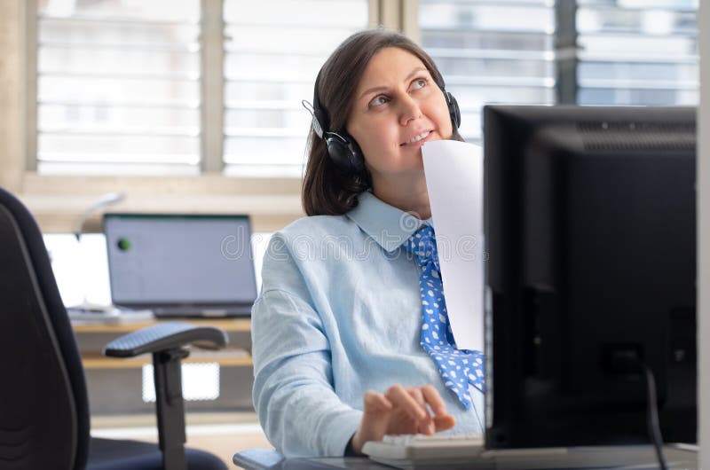 Young Woman Working in the Office Stock Photo - Image of businesswoman ...