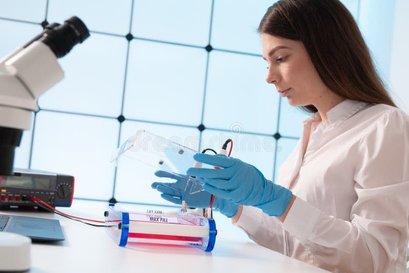 A Young Woman Writes an Algorithm for the Robot Arm. Science Research ...