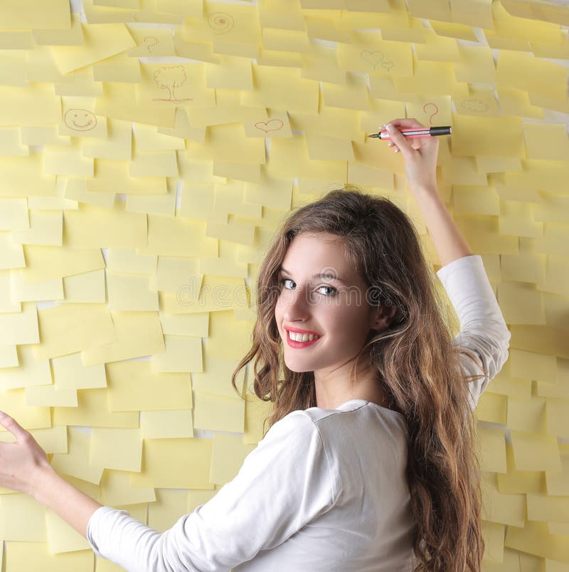 Woman Writing on Her Notebook Stock Photo - Image of studio, caucasian ...
