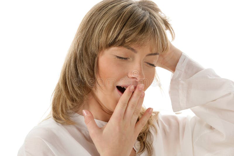 Young woman yawning stock photo. Image of boredom, bedtime - 15680994