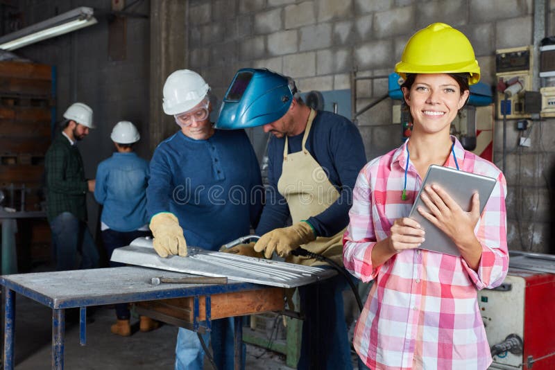 Young Woman As Apprentice or Trainee Stock Image - Image of factory ...