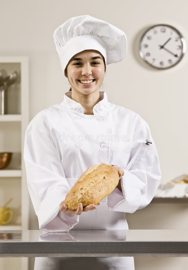 Chef with Bread stock photo. Image of handsome, service - 7761466