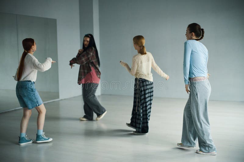 Young Women Dancing Studio Mirrors Stock Photos - Free & Royalty-Free ...