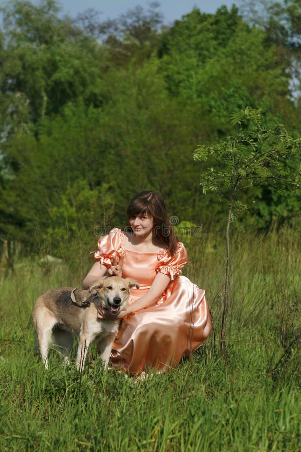 Young Women with dog stock image. Image of femininity - 10751619