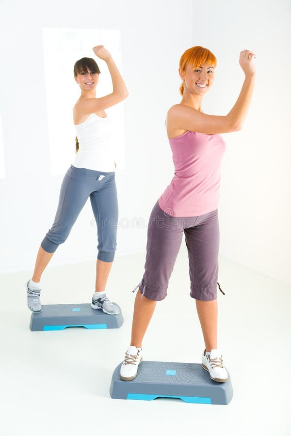 Young Women Doing Fitness Exercise Stock Photo - Image of camera ...