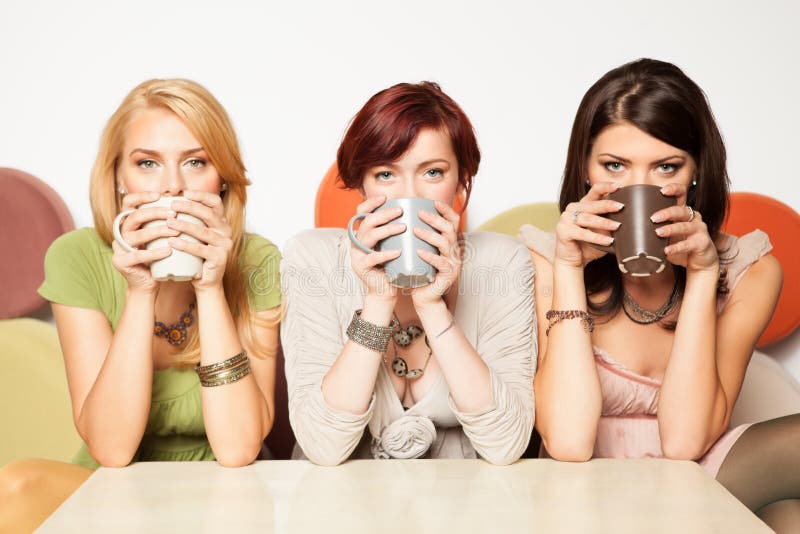 Women drinking coffee stock photo. Image of female, happiness - 30316858