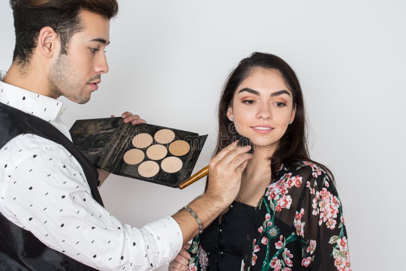 Woman Getting Makeup Done stock image. Image of hispanic - 101075285