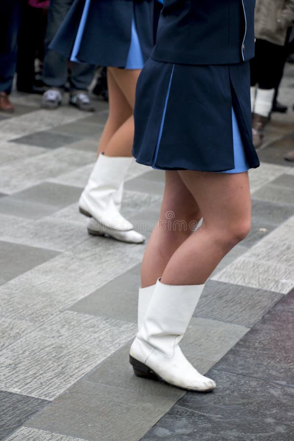 Young Women in Marching Band Stock Image - Image of blue, white: 46030657