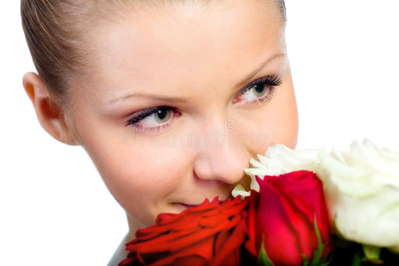 Young women with rose stock image. Image of passionate - 18043837
