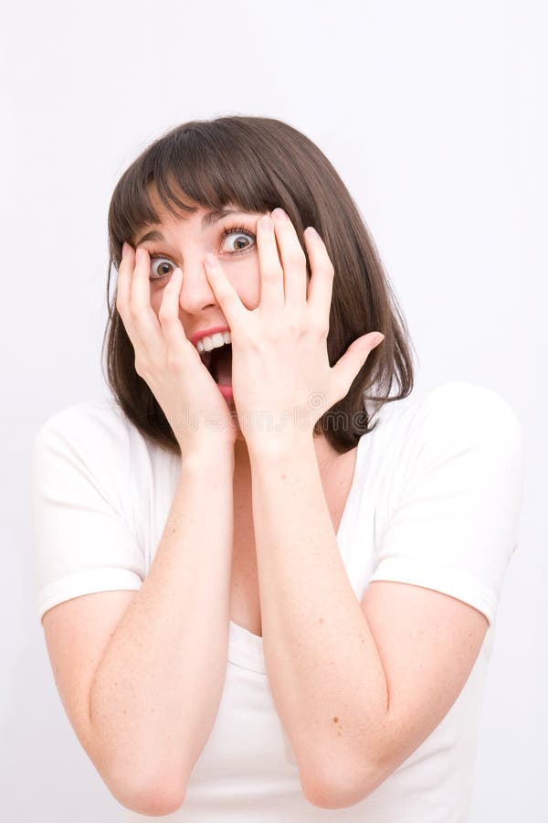 Young women scared stock image. Image of white, expression - 7294317