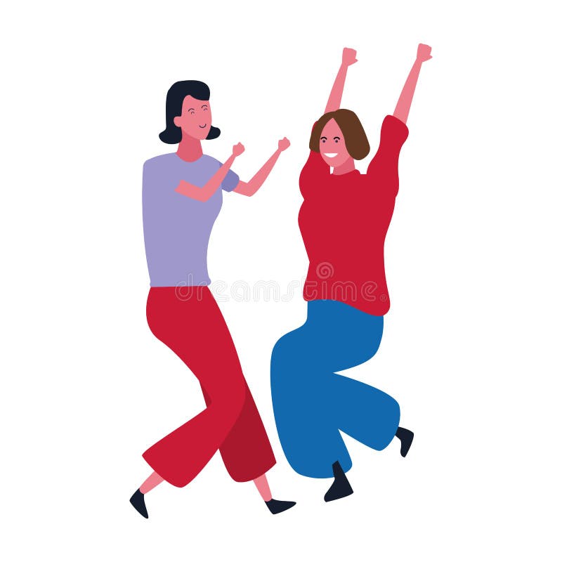 Dancing young women stock vector. Illustration of party - 5261006