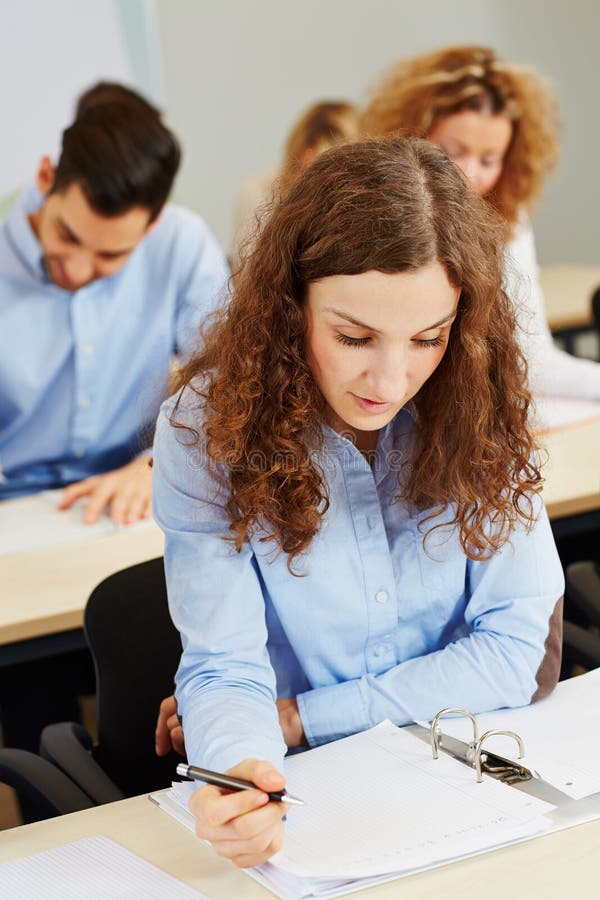 Woman taking aptitude test stock image. Image of academy - 29831049