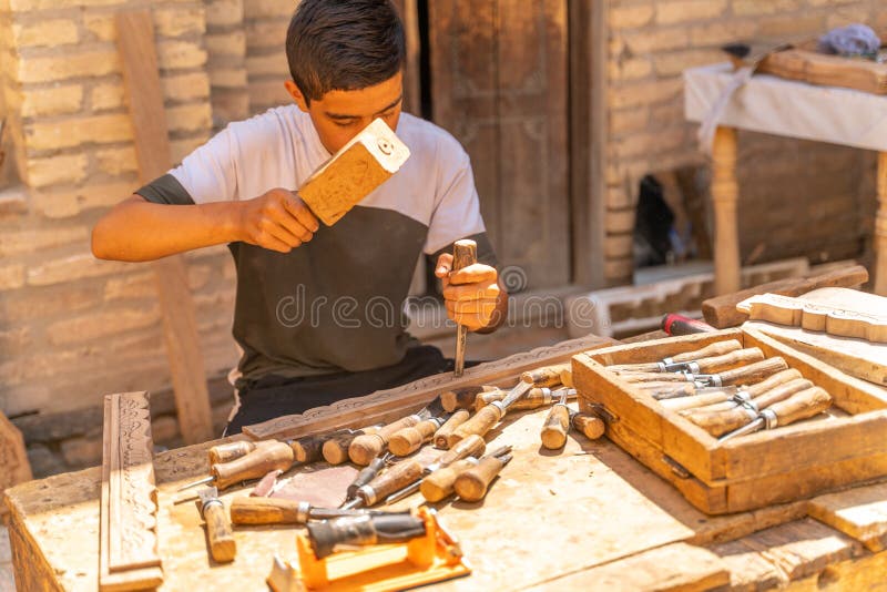 The Young Wood Masters at Work Editorial Photo - Image of bukhara ...