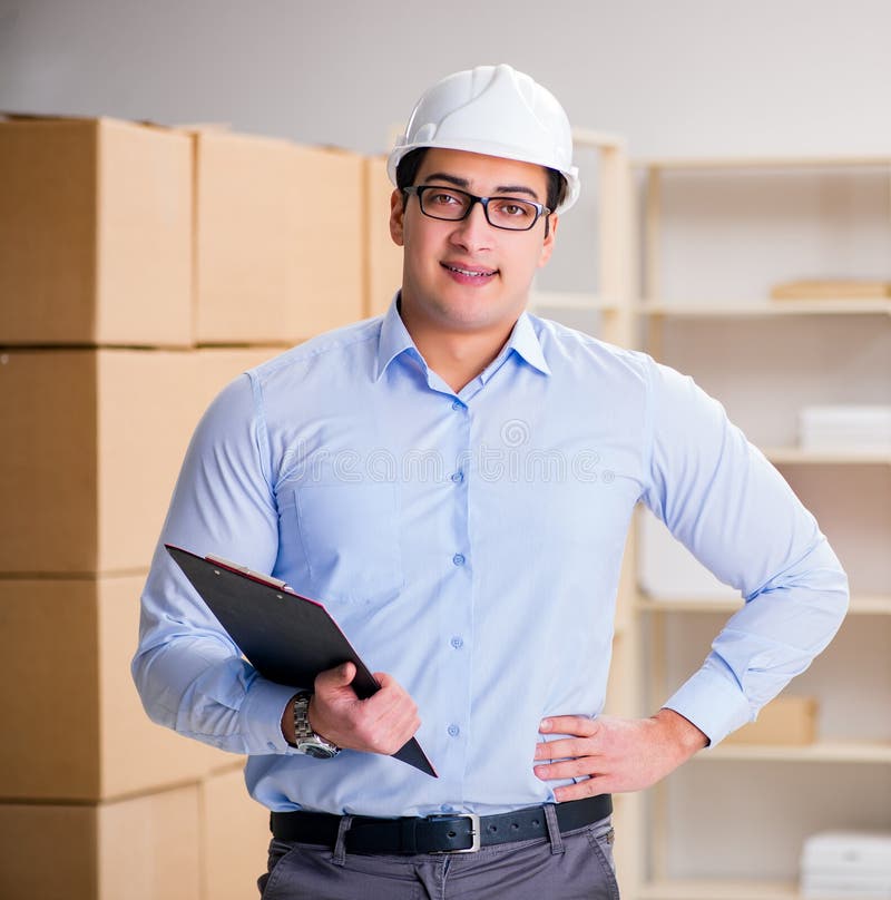 Young Worker in the Postal Office Dealing with Parcels Stock Image ...