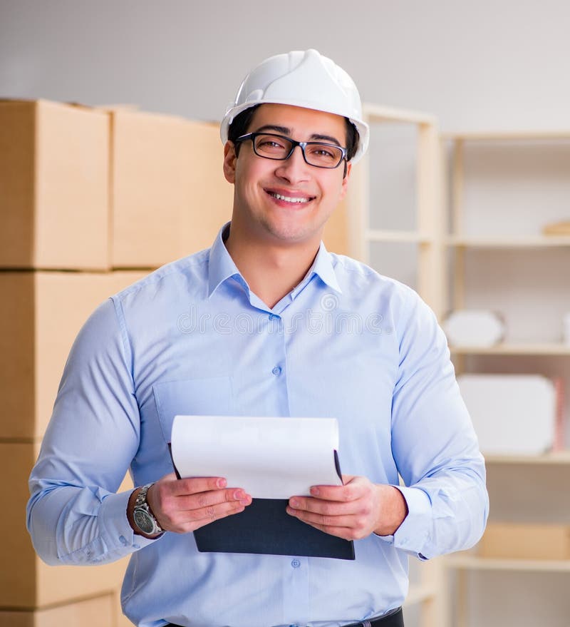 Young Worker in the Postal Office Dealing with Parcels Stock Image ...