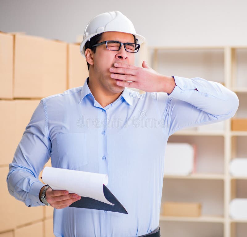 Young Worker in the Postal Office Dealing with Parcels Stock Image ...