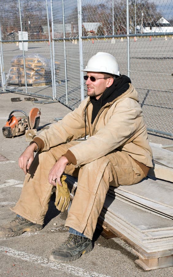 Worker Taking a Break stock image. Image of caucasian - 7124795