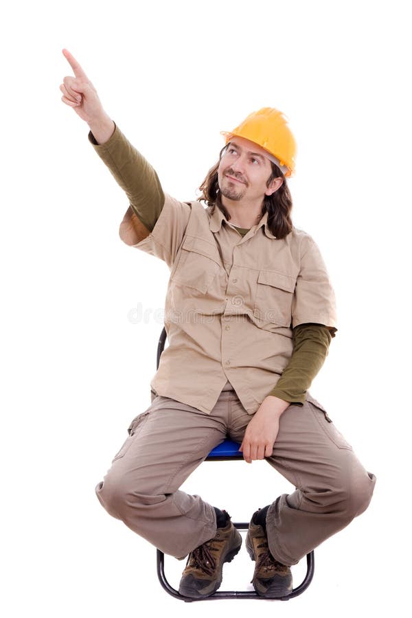 Young Worker, Sitting on a Chair Stock Photo - Image of break, manager ...