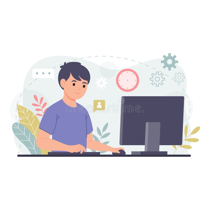 Young Worker Use Computer and Internet during Working at Home ...