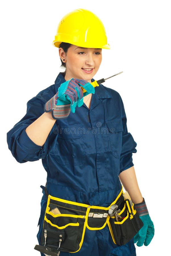 Holding Screwdriver Incorrectly. Incorrect Actions when Working with ...