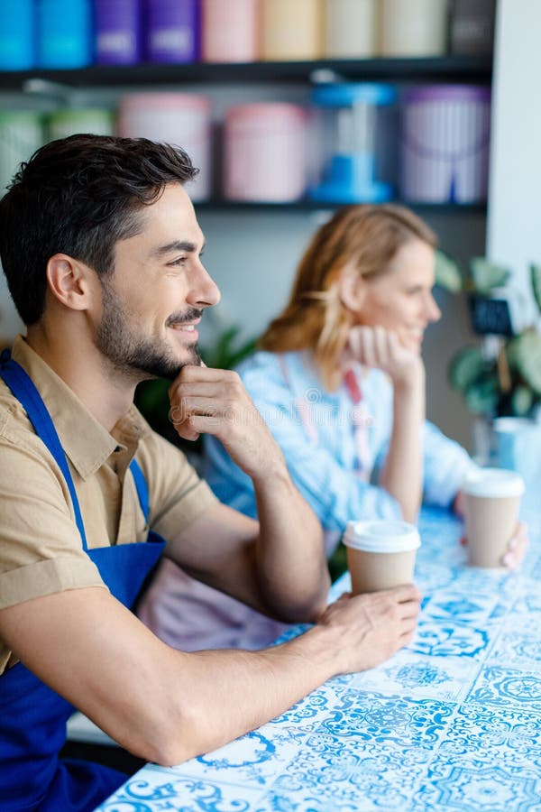 Young Workers Drinking Coffee Stock Photo - Image of young, european ...