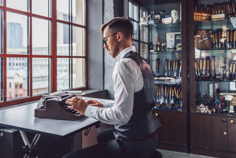 Young man writer stock image. Image of culture, concept - 42032951